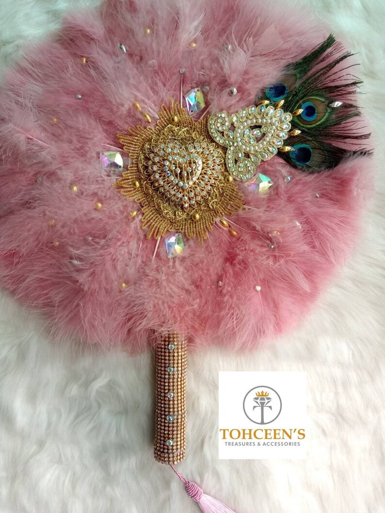 Empress Hand Fan,feather Handfan, Bridal Hand Fan, African Bridal Hand ...
