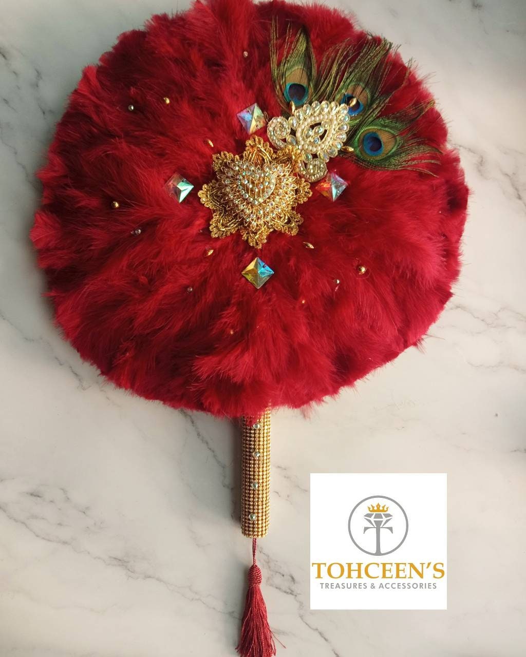 Empress Hand Fan,feather Handfan, Bridal Hand Fan, African Bridal Hand ...