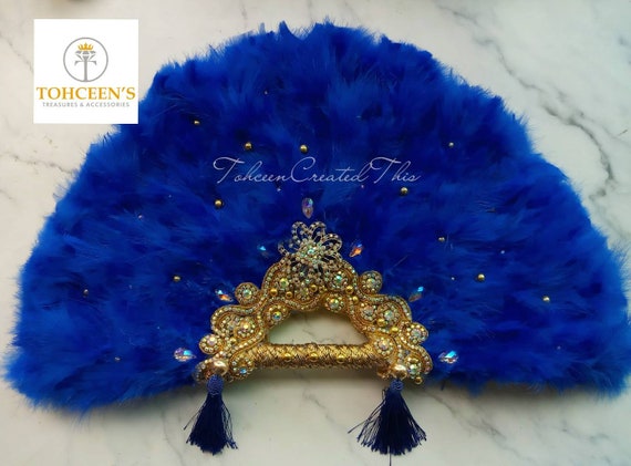 Clutch Handfansemi-circle Handfanfeather Handfanbridal | Etsy