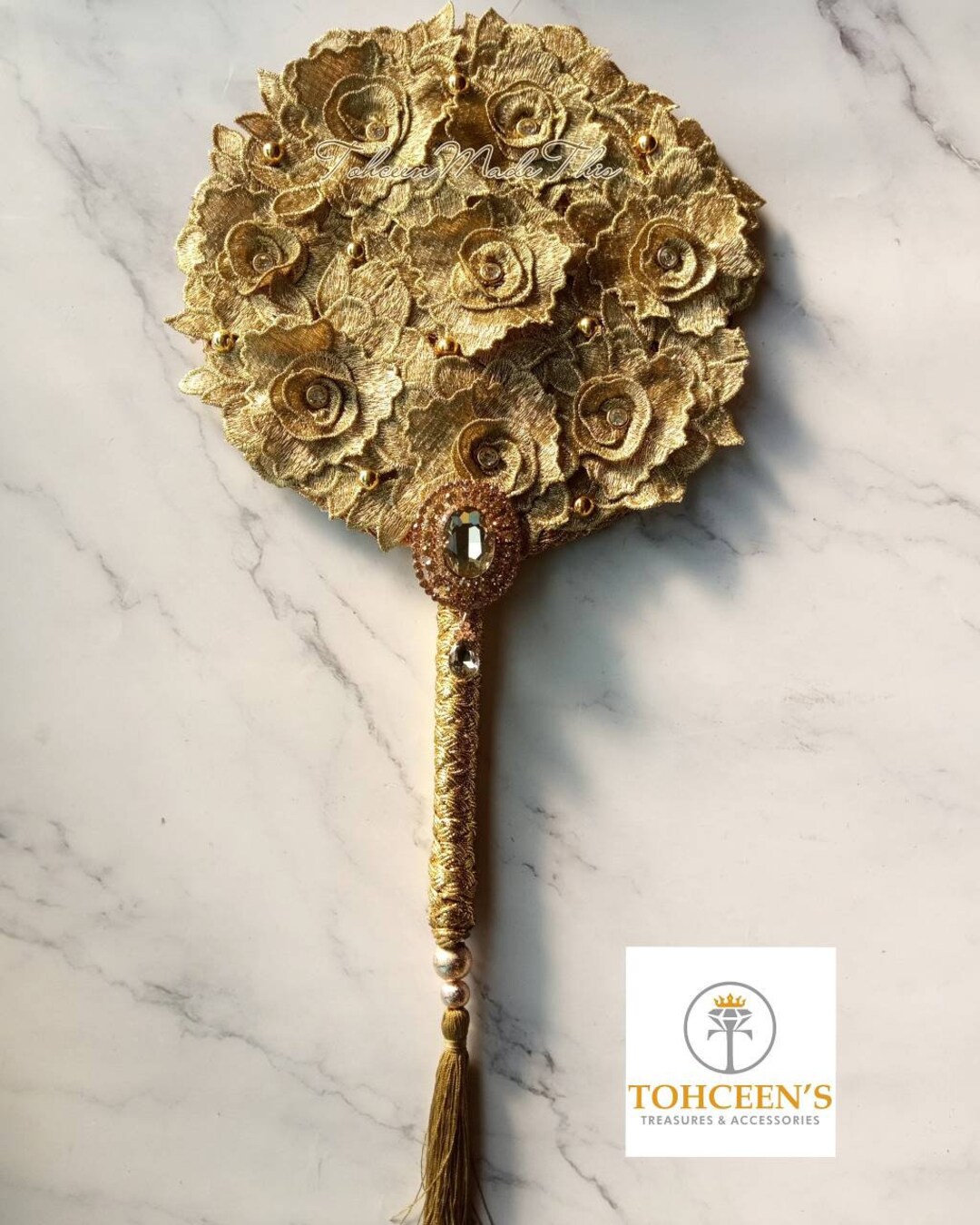 Gold Hand Fan,wand Handfan,round Hand Fan,lace Handfan,wedding Handfan ...