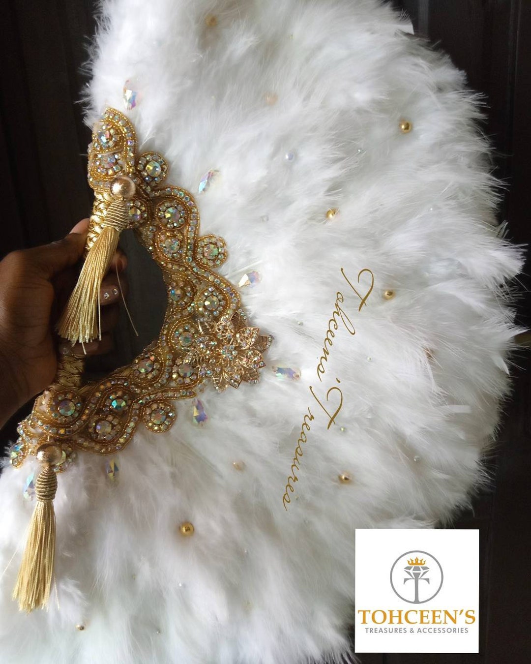 Clutch Handfansemi-circle Handfanfeather Handfanbridal - Etsy