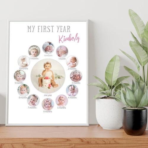 Baby's First Year Birthday Photo Collage Printable & - Etsy