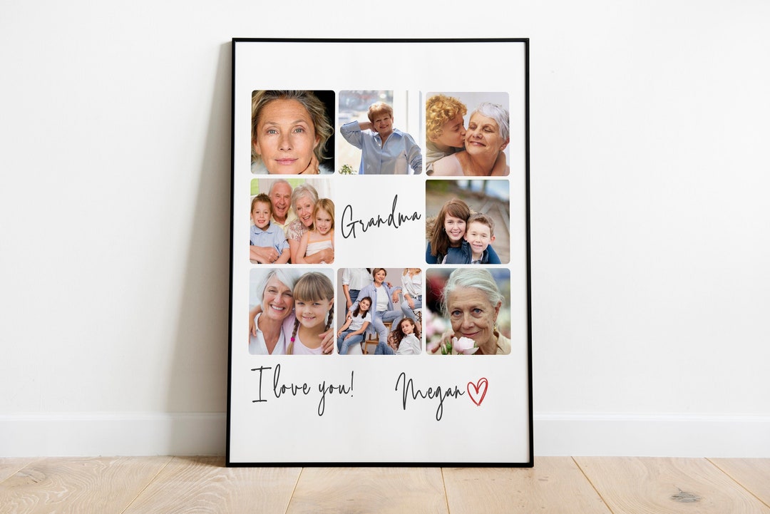 Custom Grandma Photo Collage, Personalized Photo Collage, Custom ...