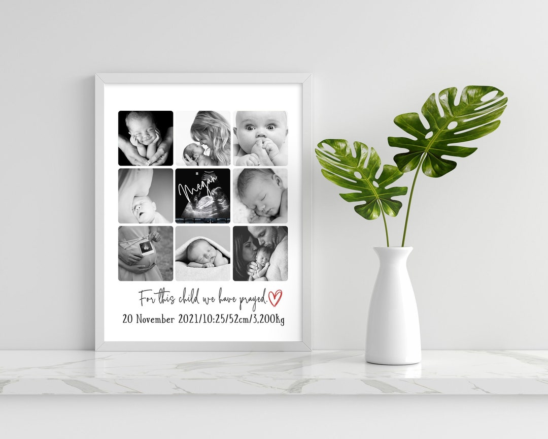 Baby Collage Photo, Newborn Photo Collage, Baby Birthday Collage ...