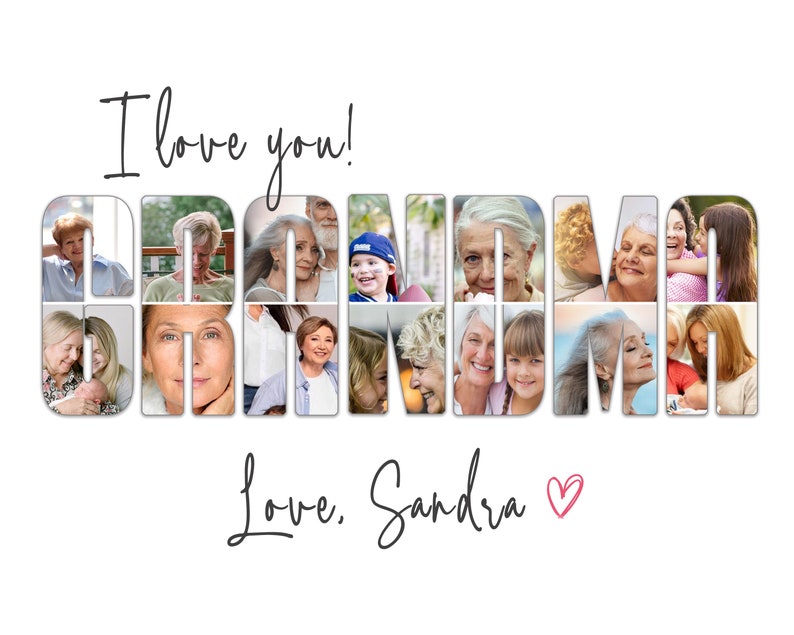 Custom Grandma Photo Collage, Personalized Photo Collage, Custom ...