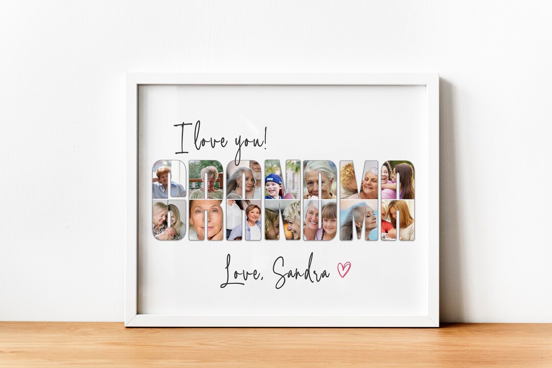 Custom Grandma Photo Collage, Personalized Photo Collage, Custom ...