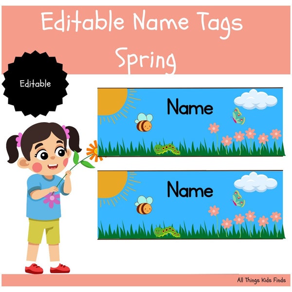 Editable Name Tags - Etsy