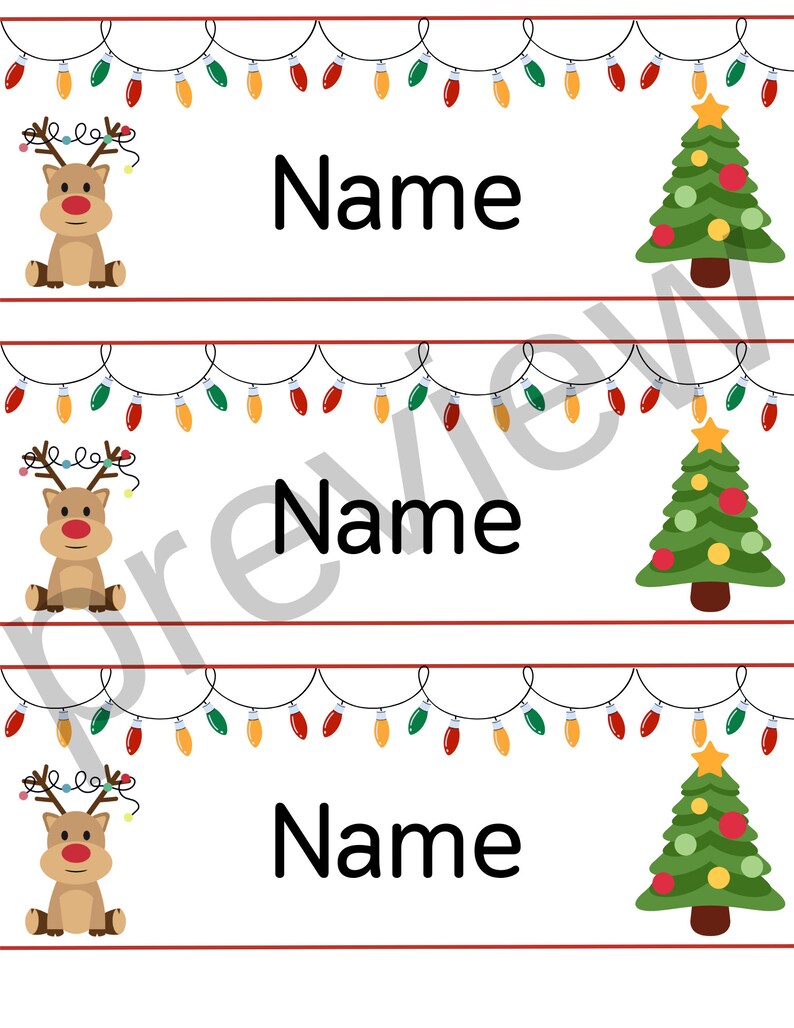 Editable Name Tags Desk Plates for Year Long- All Holidays - Etsy