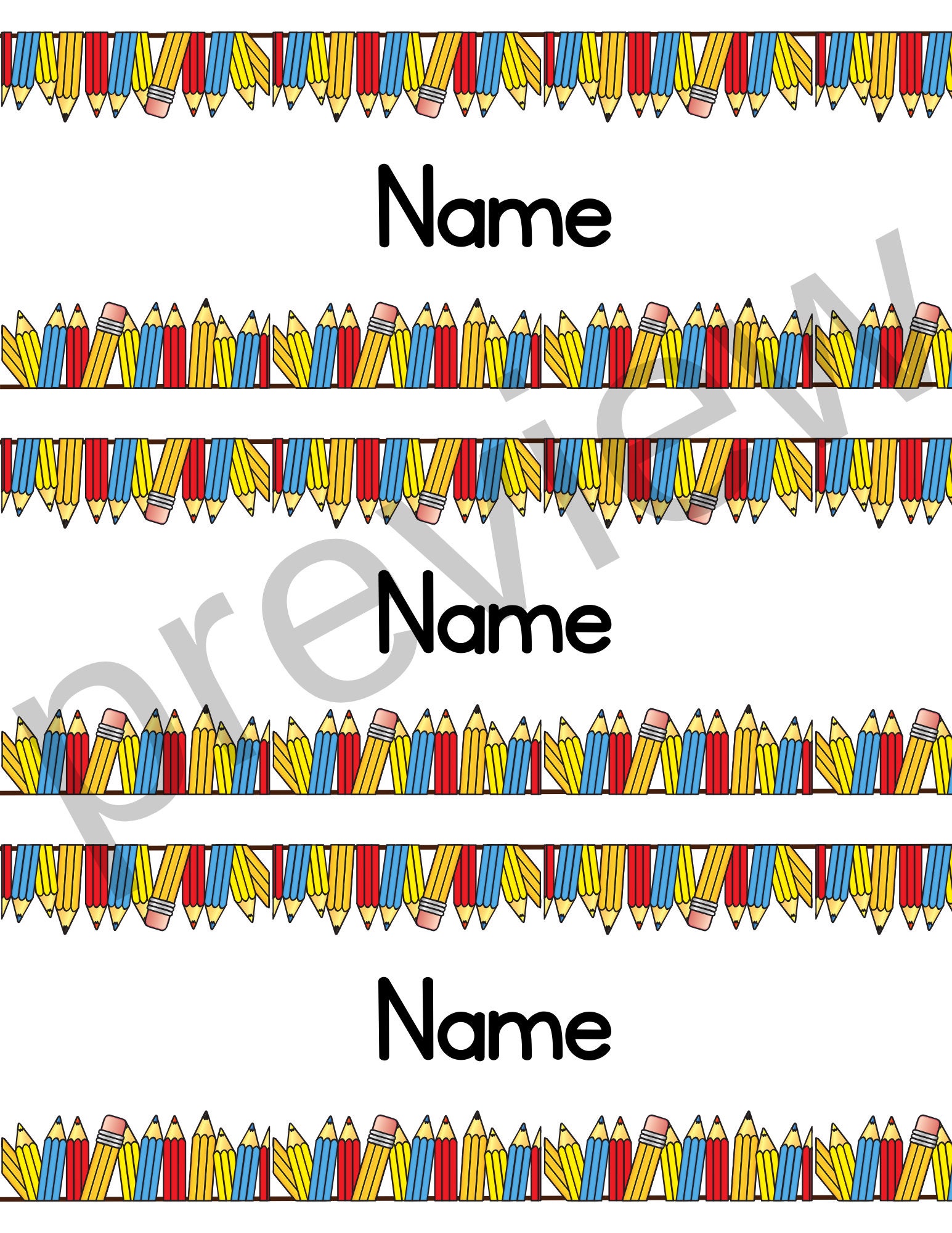 Editable Name Tags Desk Plates for Year Long All Holidays - Etsy