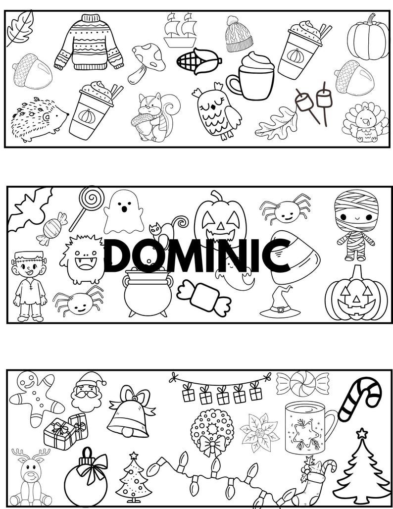Editable Themed Name Tags Bookmarks - Etsy
