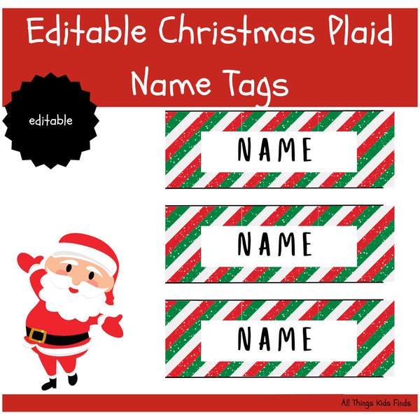 Christmas Name Tag - Etsy