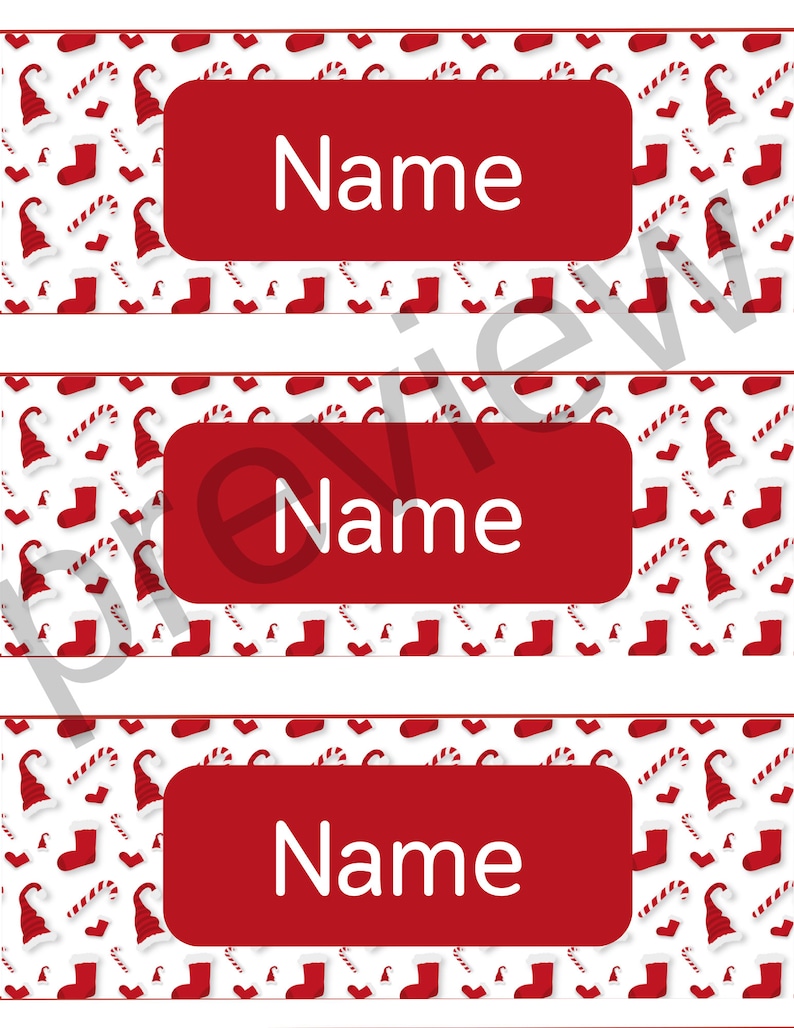 Editable Name Tags Desk Plates for Year Long All Holidays - Etsy