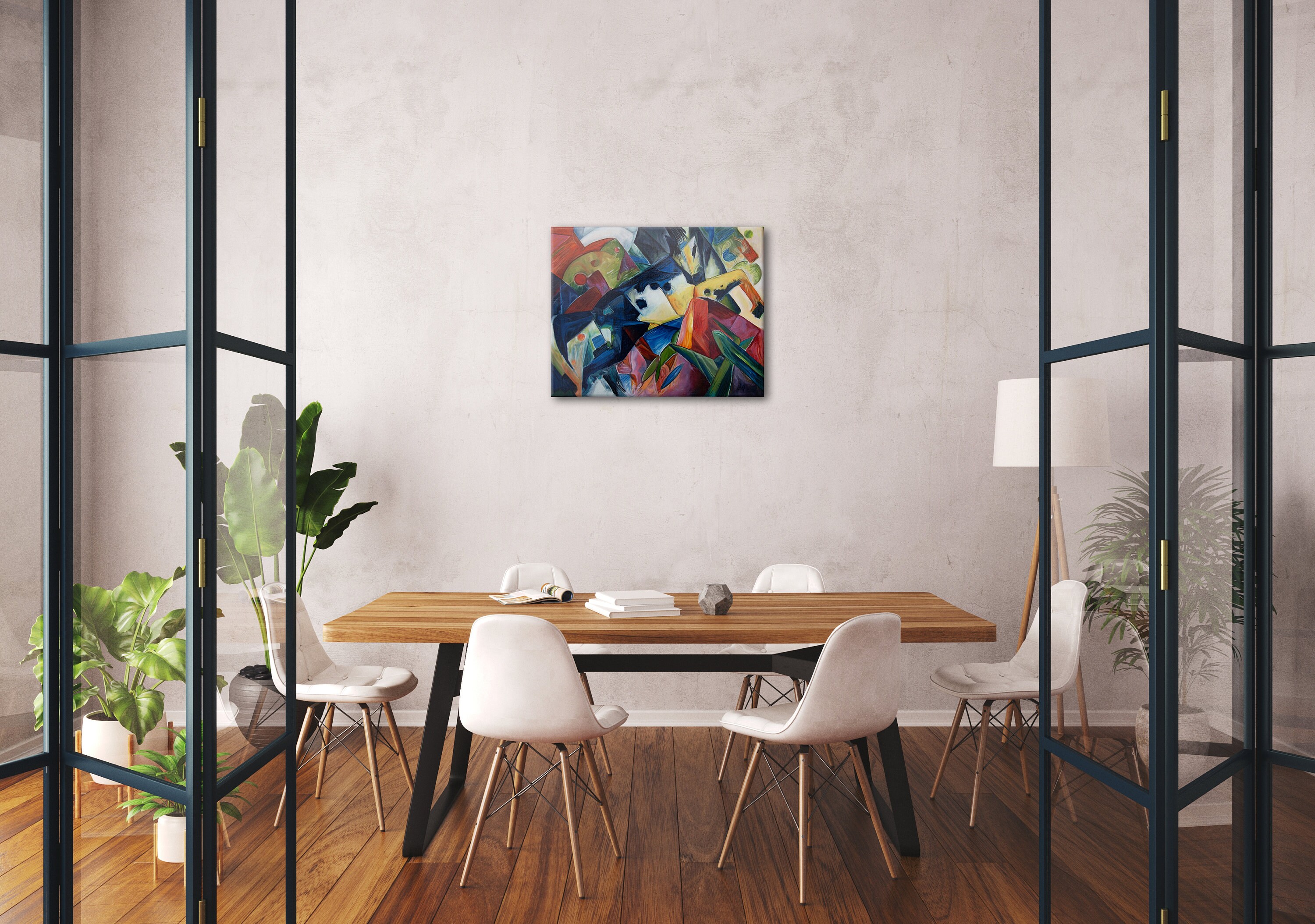 Kleines springendes Pferd nach Franz Marc 40x50 Öl - Etsy.de