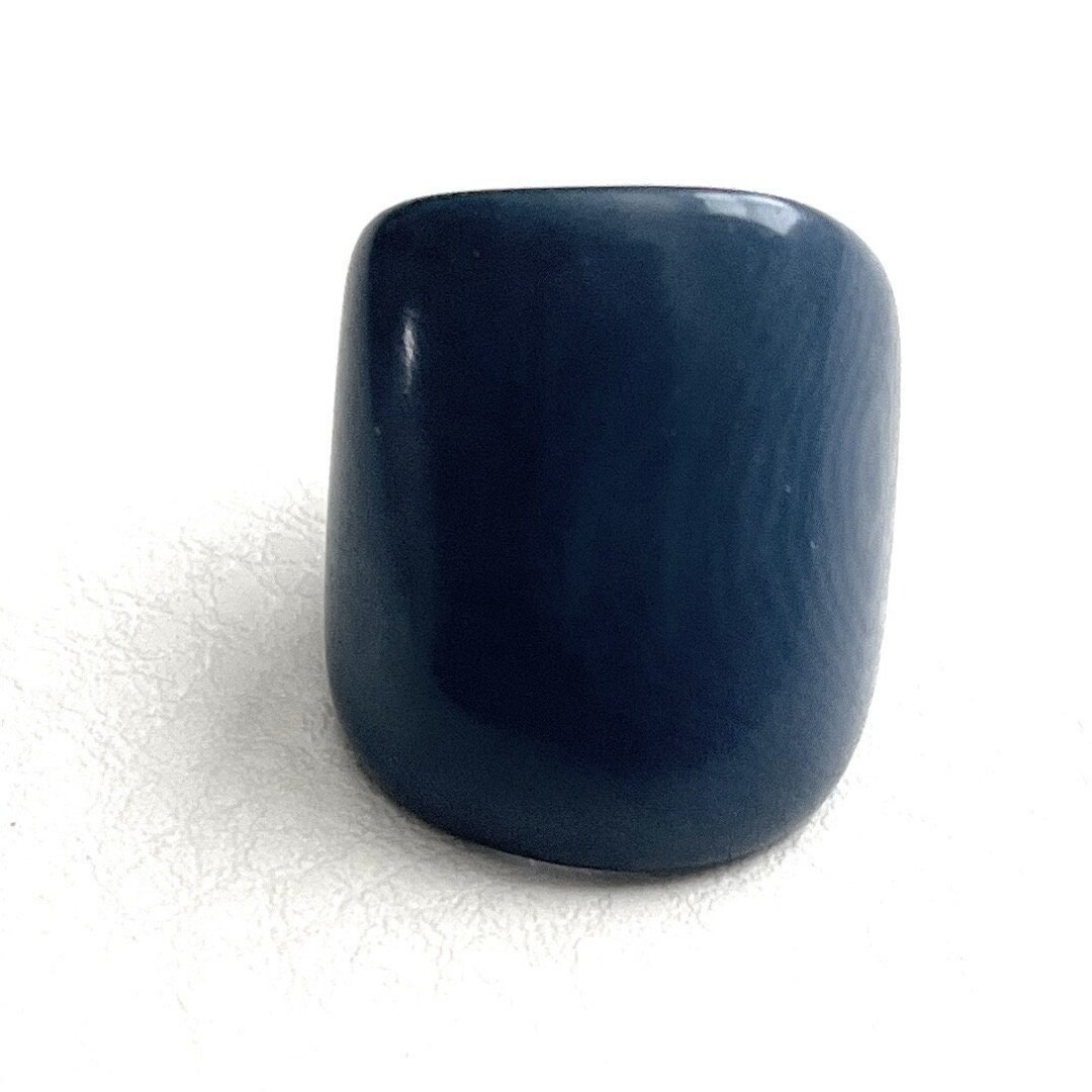 Washed Blue Tagua Nut Ring TAG803, Eco-friendly Tagua Ring in Blue ...