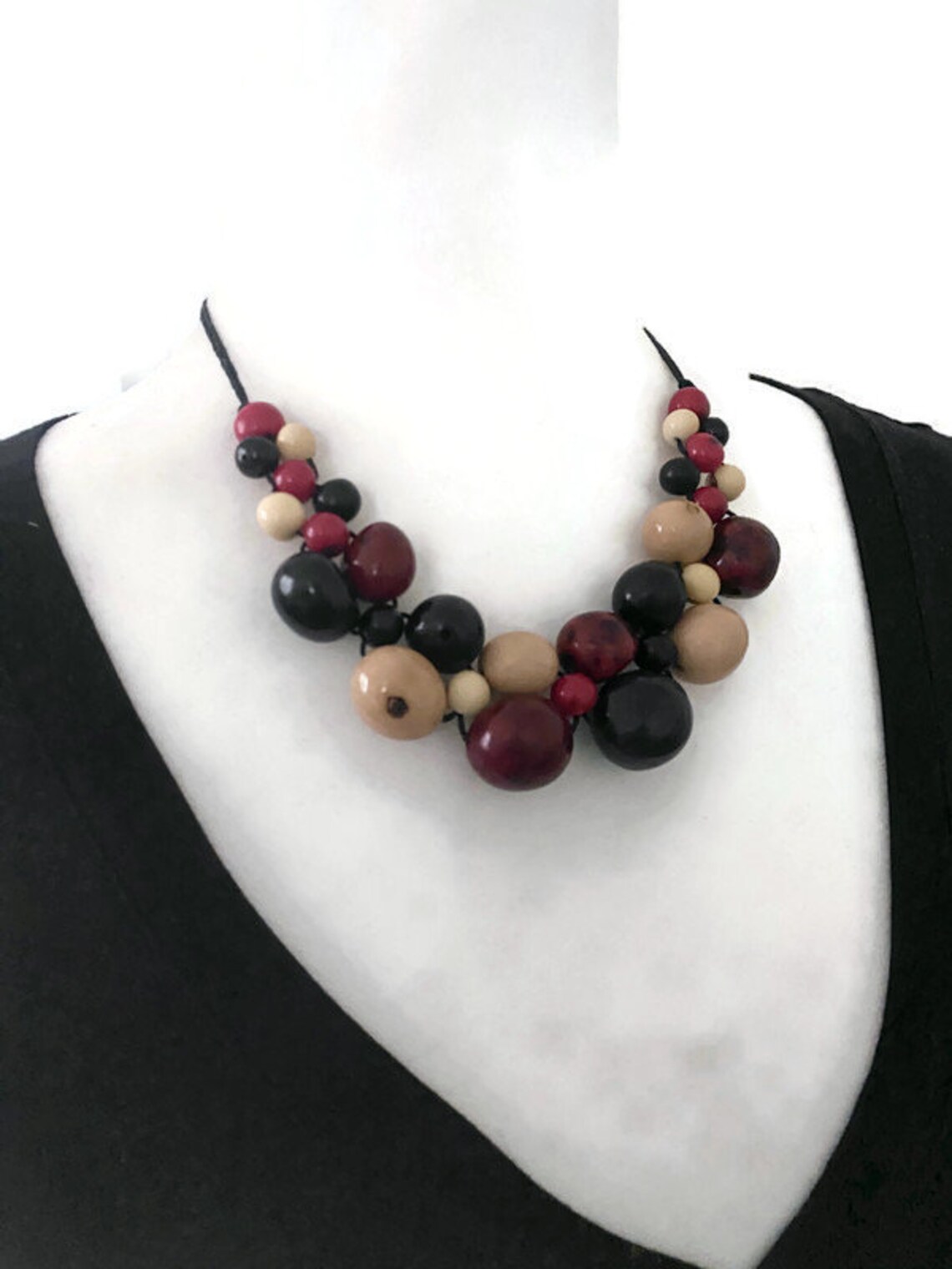 Pambil, Acai Necklace and Earings in Red, White, Black TAG615. Organic ...