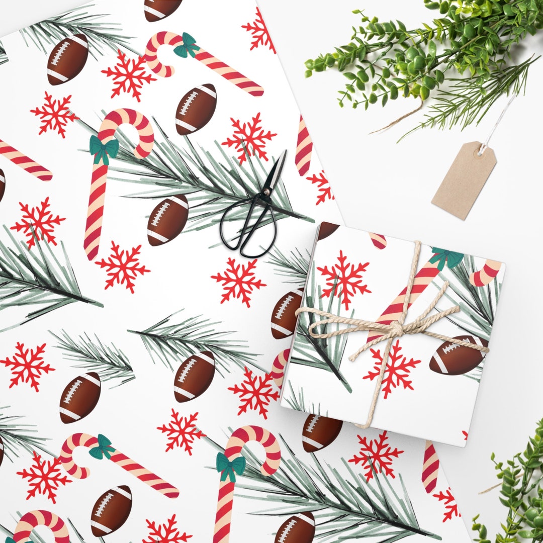 Football Christmas Wrapping Paper Football Christmas Xmas - Etsy