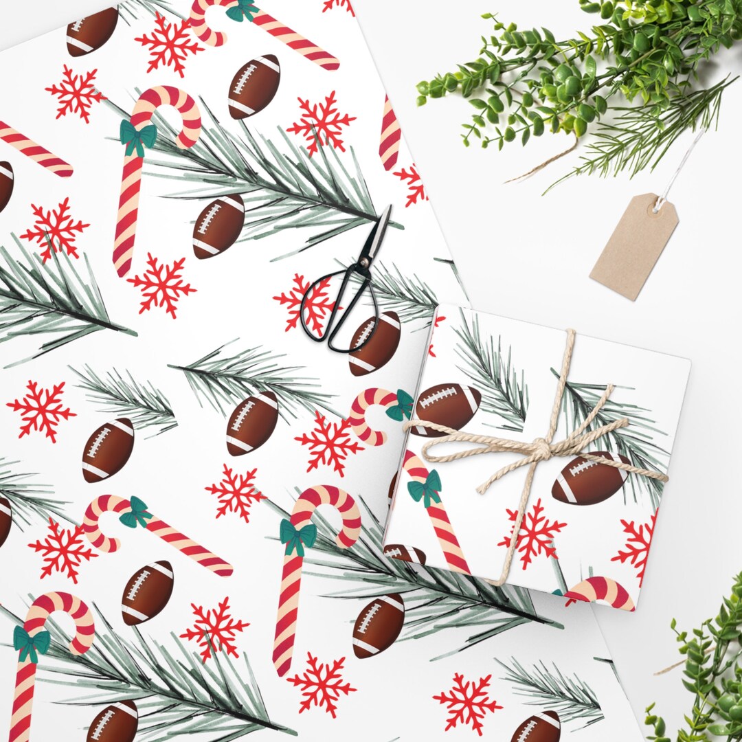 Football Christmas Wrapping Paper, Football, Christmas, Xmas Wrapping ...