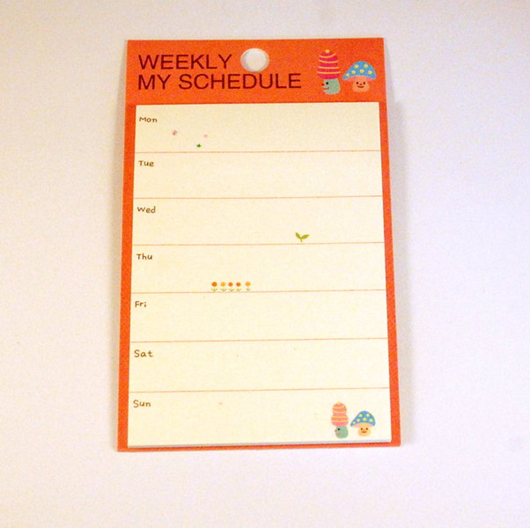 Sticky Notes weekly Schedule - Etsy