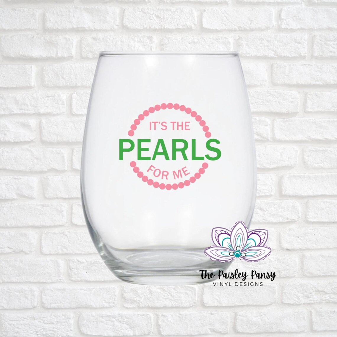 Alpha Kappa Alpha Wine Glass - Custom Vinyl Stemless Wine Glass - Etsy
