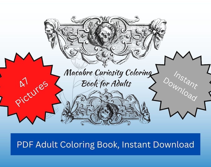 Macabre Curiosities Coloring Book for Adults instant Download PDF - Etsy