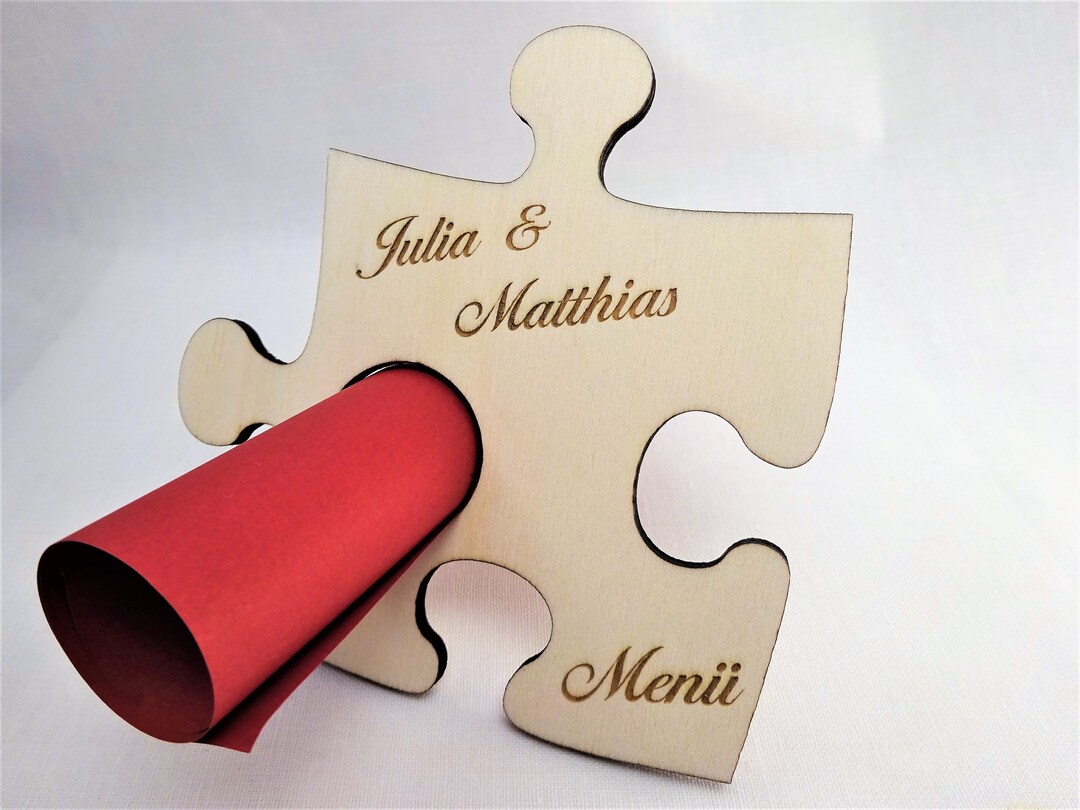 Holder for Menu, Puzzle, Menu Puzzle Piece, Menu Card Wood - Etsy