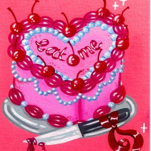 Cherry Confession Cake Print of Original Painting - Etsy