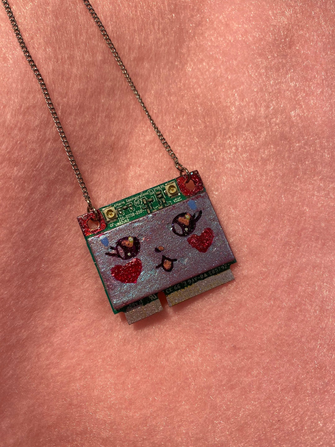 Blushing Byte Cyber Kawaii Cyberpunk Jewelry Computer Chip Necklace ...