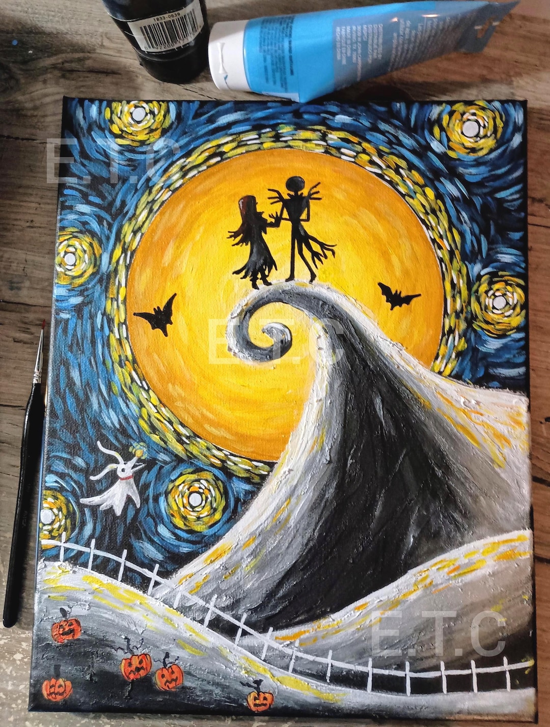 Jack and Sally NBC Starry Night Painting on Canvas, NCB Simply Meant to ...