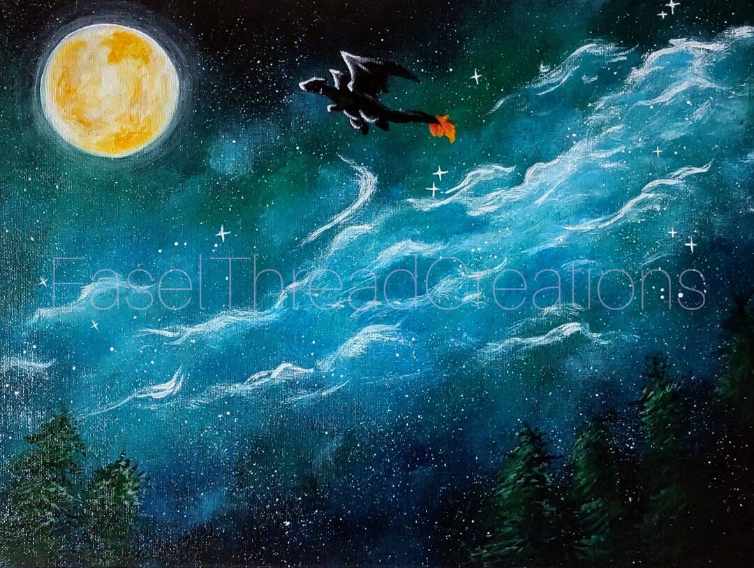 Pokemon Art Charizard Art Original Painting Starry Night - Etsy
