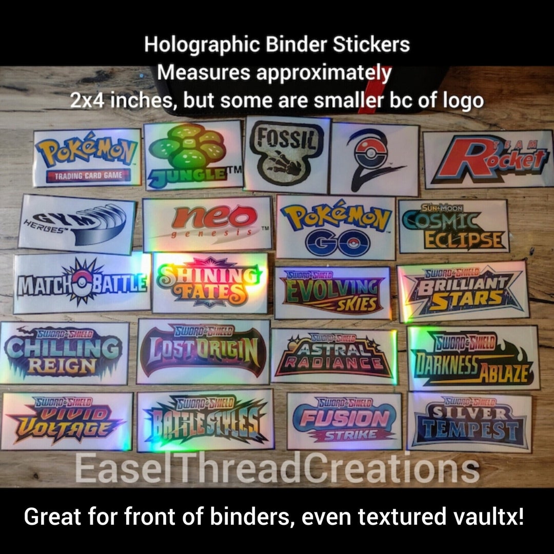 Binder Organization Pokemon Set Stickers, Holographic Stickers, Personalized Name Pokemon ...