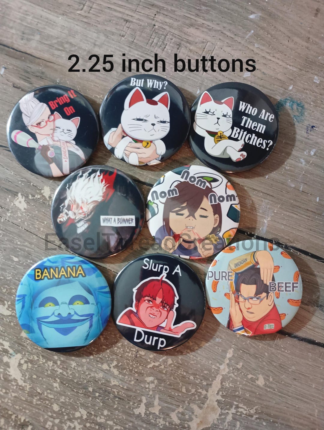 Funny Anime Pinback Buttons: Danda Turbo Kitty Anime Large 2.25 Round ...