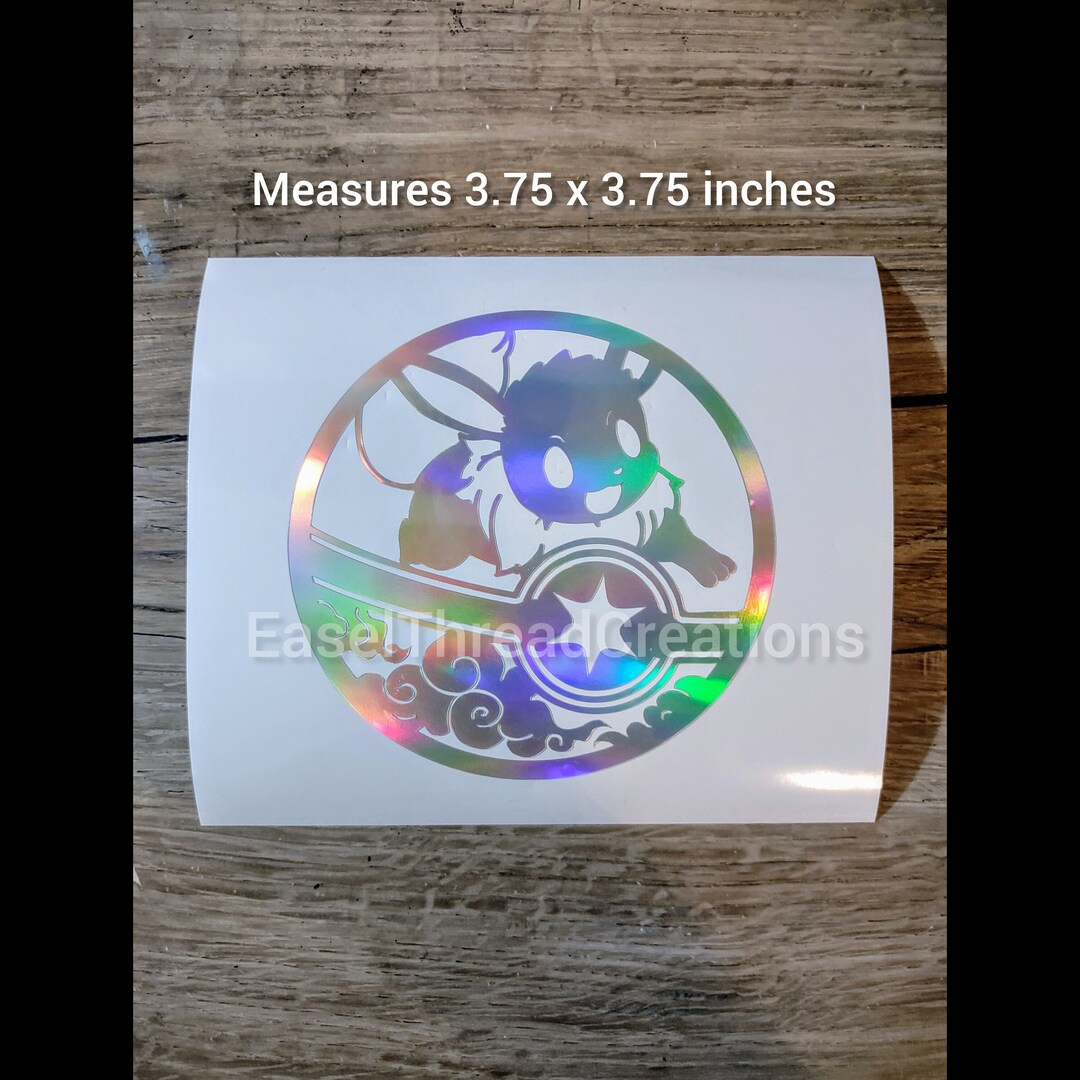 Eevee Holographic Car Laptop Decal Sticker, Cute Eevee Sticker Pokeball, Gift for Pokemon Fan ...