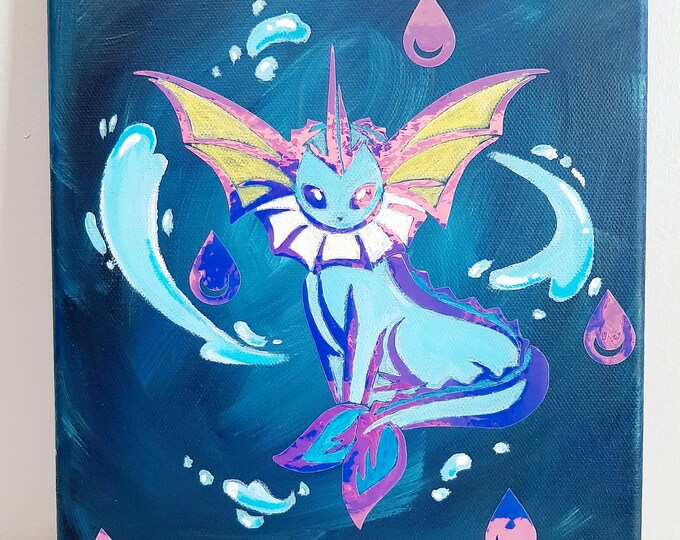 Vaporeon Art, Pokemon Gift, Pokemon Canvas, Eevee Painting, Pokemon ...