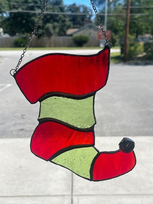 Stained Glass Elf Shoe - Etsy