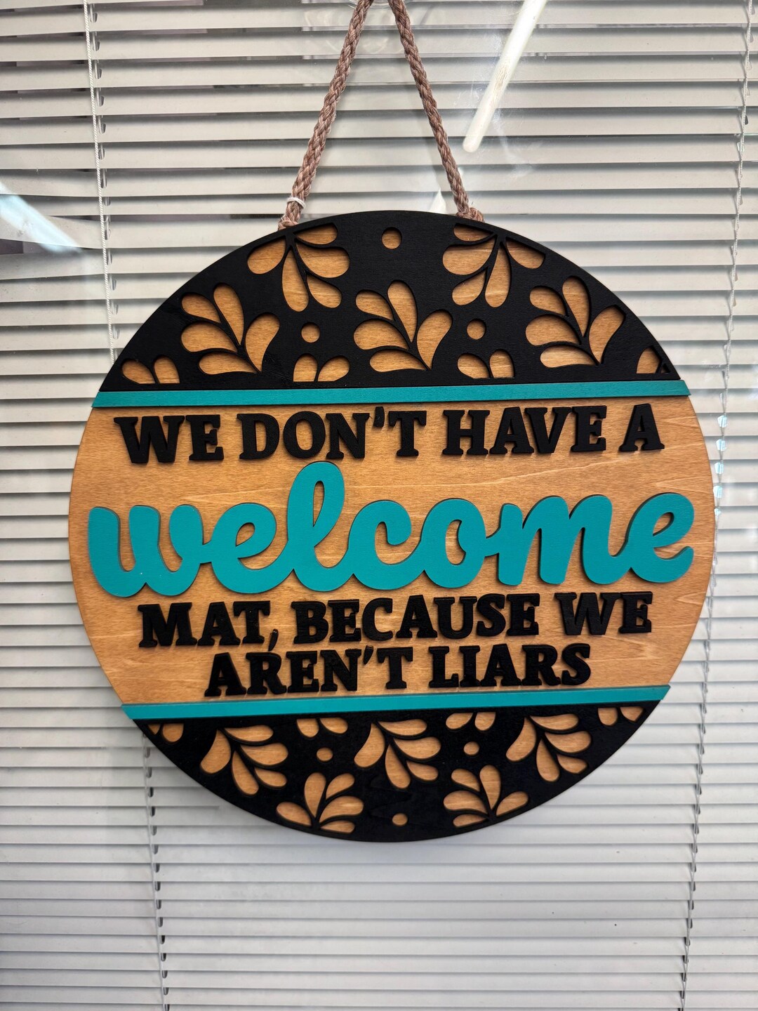 No Welcome Mat Door Sign | Funny Welcome Sign for Front Doors and Entry ...