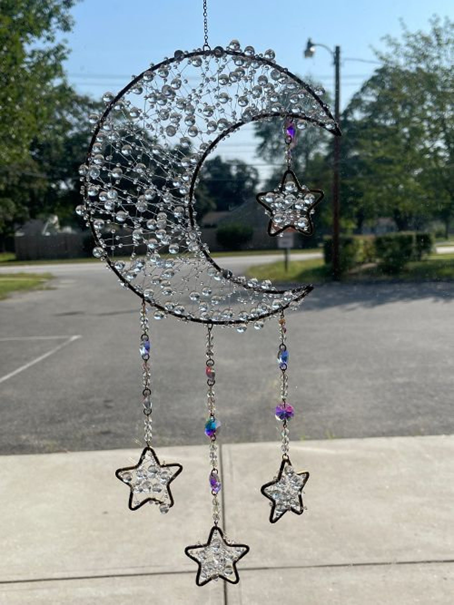 Water Drop Moon and Stars Suncatcher - Etsy