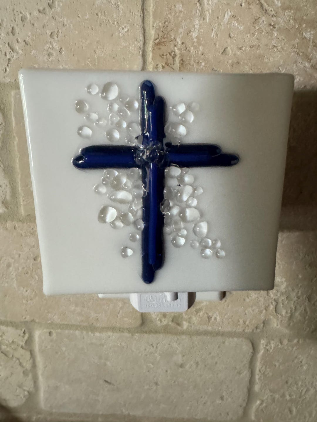 Fused Glass Cross Night Light - Etsy