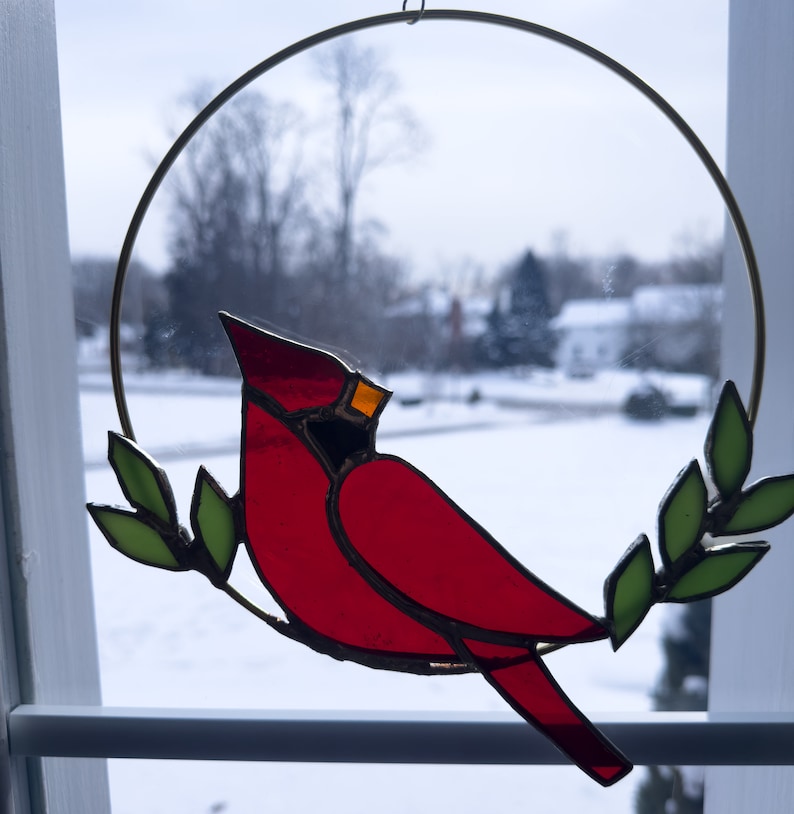 Stained Glass Cardinal Hoop - Etsy