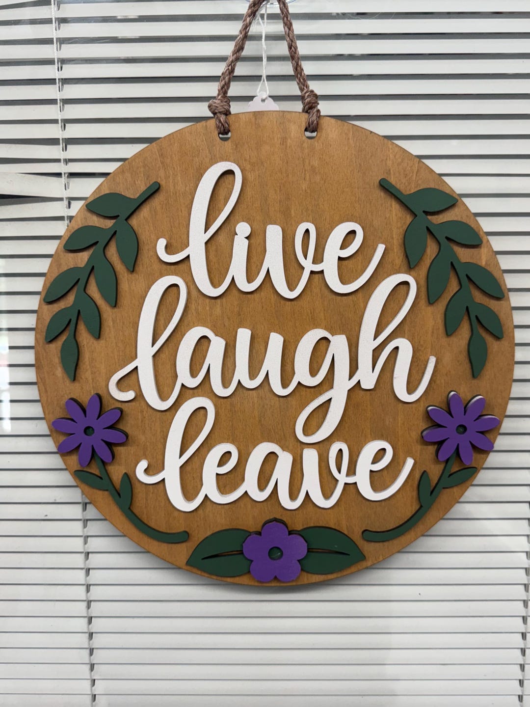 Live Laugh LEAVE Welcome Sign | Funny Door Welcome Sign | Hand Made ...