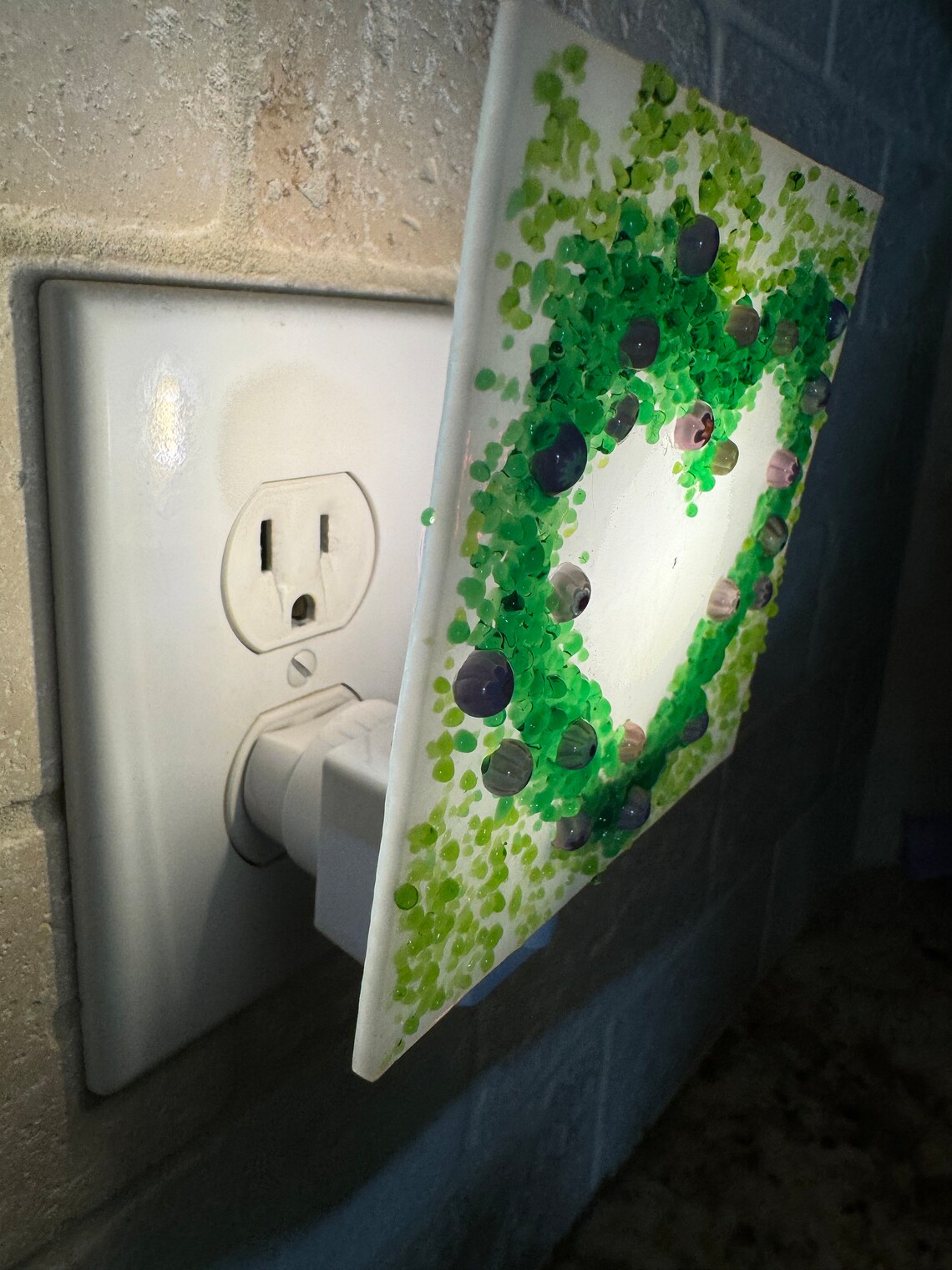 Fused Glass Floral Heart Night Light - Etsy