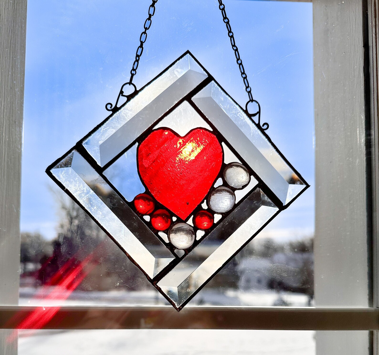 Stained Glass Beveled Heart - Etsy