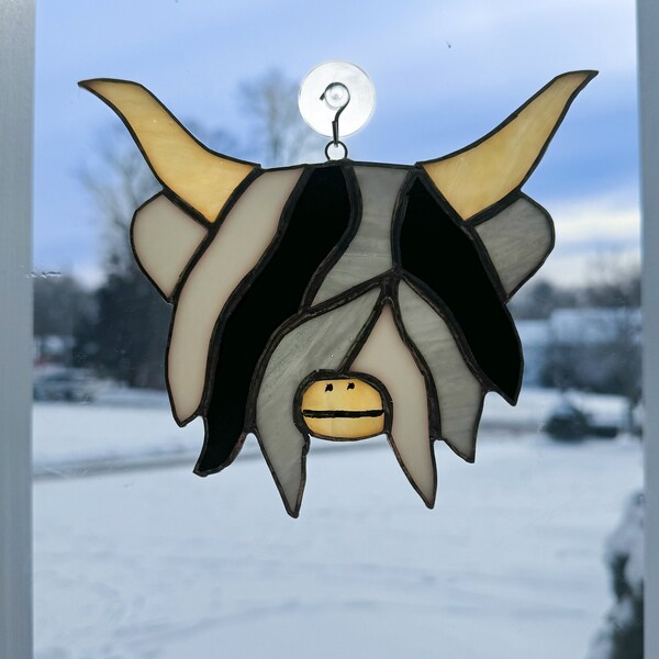 Stained Glass Cow - Etsy