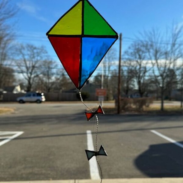 Stained Glass Kite Suncatcher - Etsy