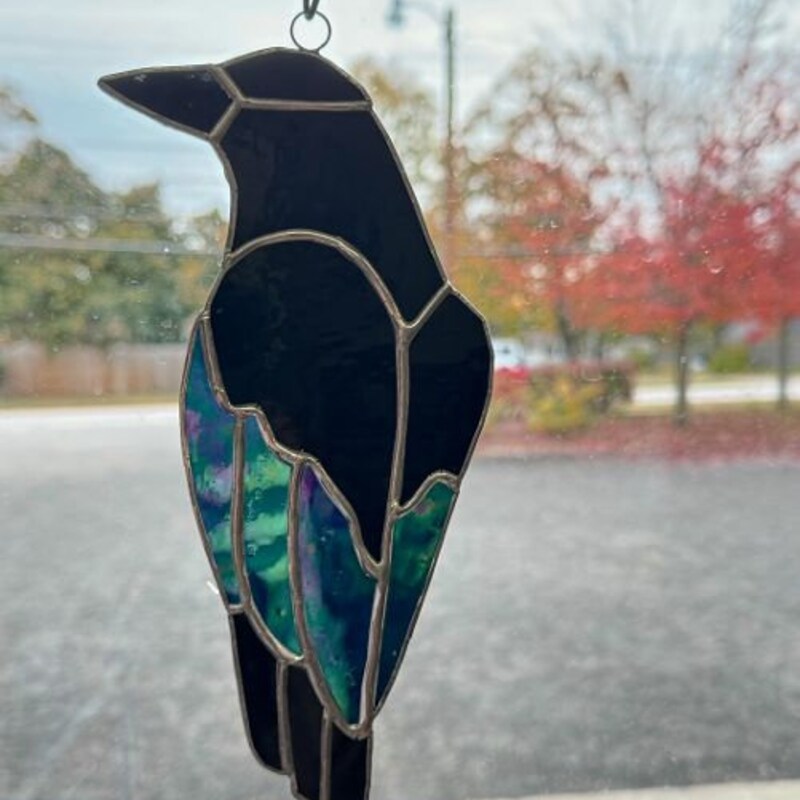 Stained Glass Raven - Etsy