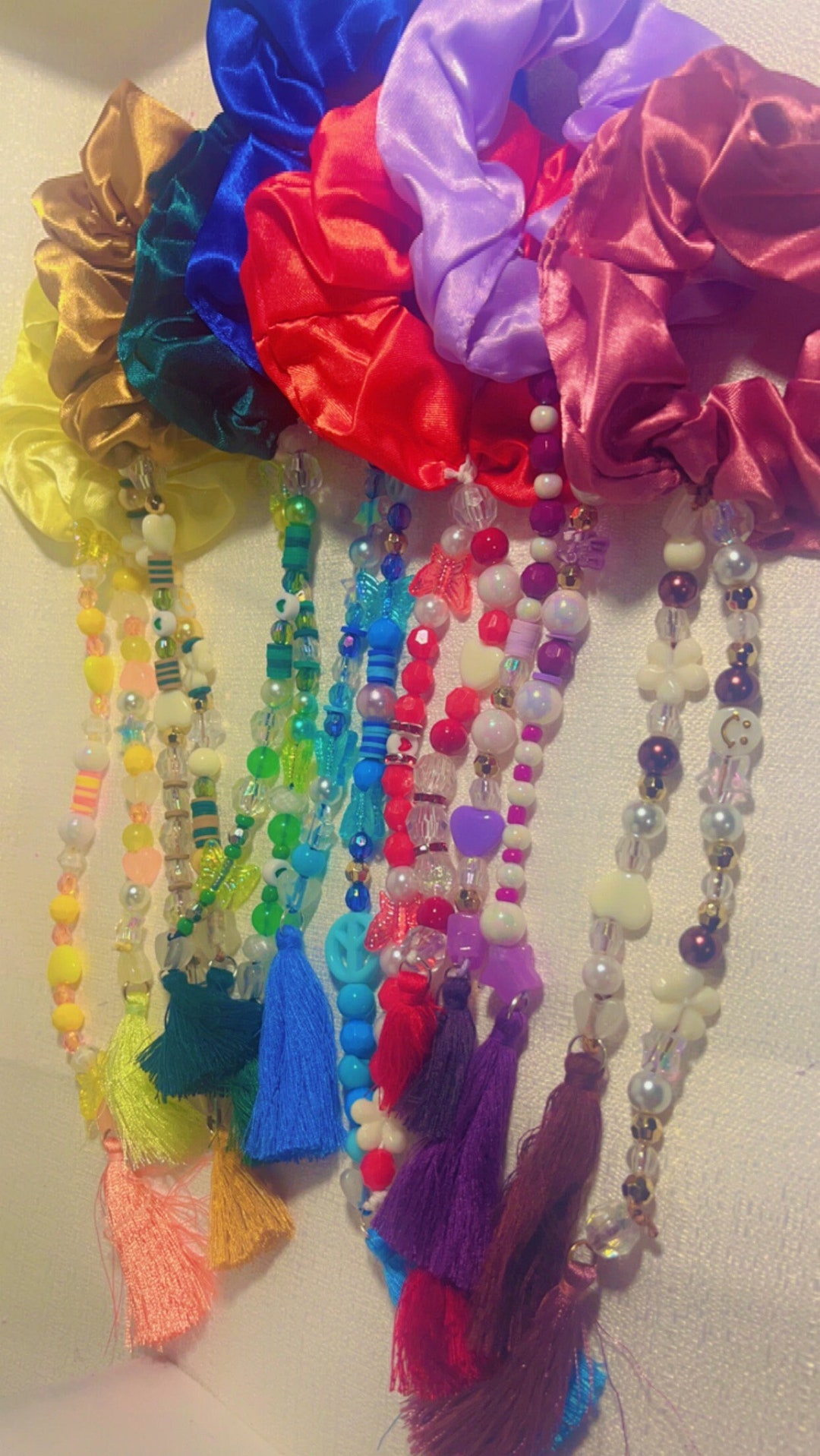 Beaded Scrunches/ Scrunches/ Hair Accessories/ Boho Scrunches/ - Etsy