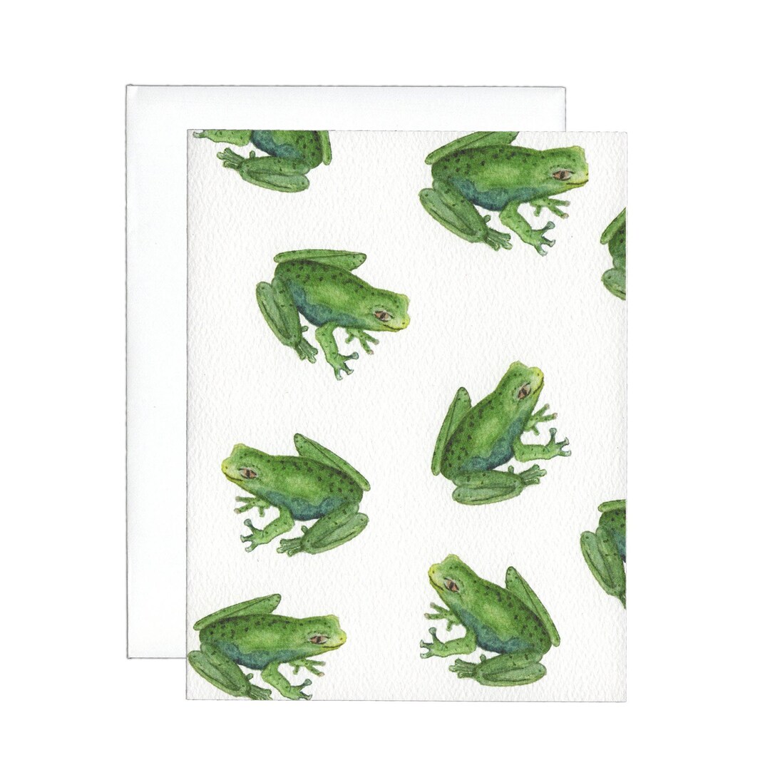 Frog Greeting Card | Watercolor Frog Card | Thank You Card | Social ...