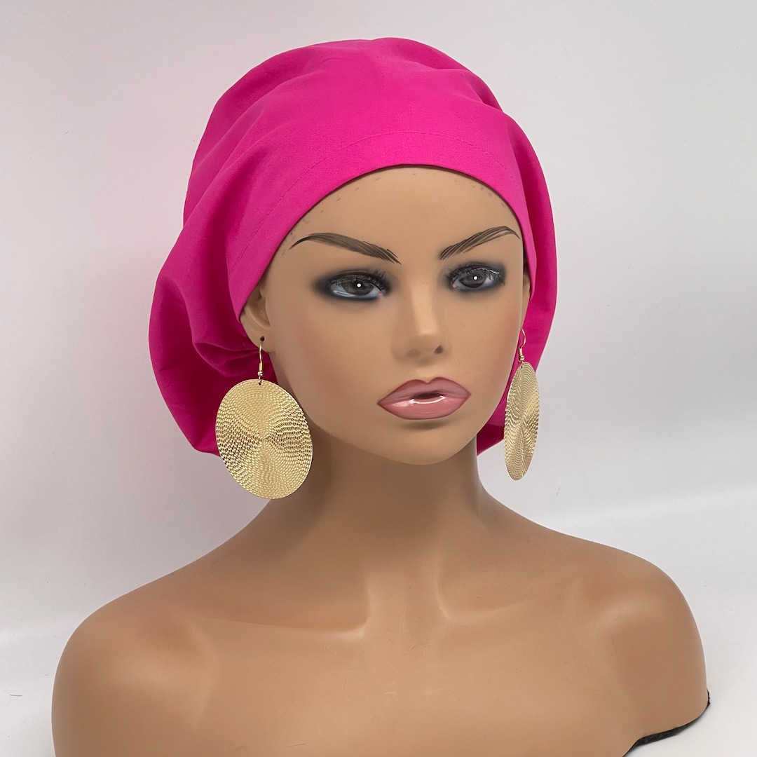 Niceroy Solid Hot PINK SCRUB Hat, Europe Style Surgical Scrub Hat ...