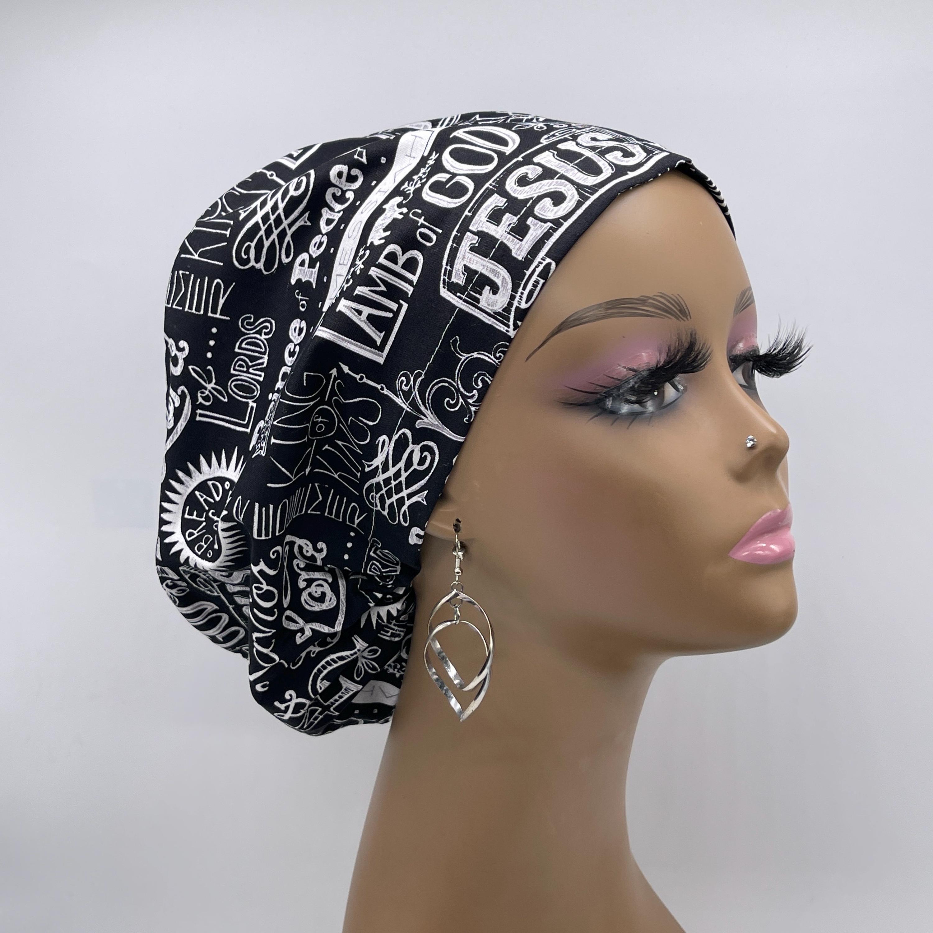 Christian Religious Surgical Scrub Cap: Black & White Cotton Nursing ...