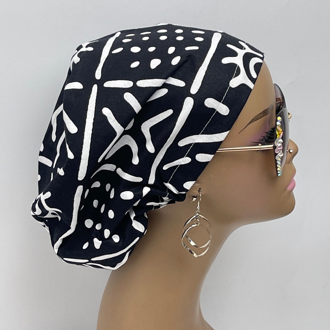 Niceroy SCRUB HAT CAP, Black White Europe Euro Style Nursing Caps ...
