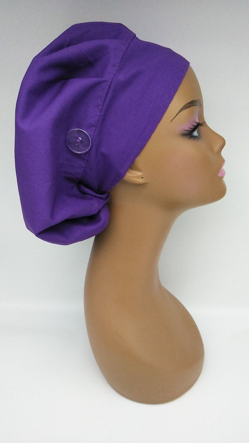 Niceroy PURPLE Surgical Scrub Hat BOUFFANT Nursing Scrub Cap - Etsy